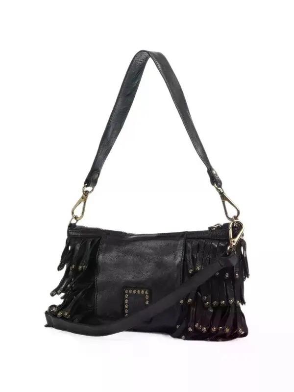 CAMPOMAGGI Leather Clutch With Fringe And Studs