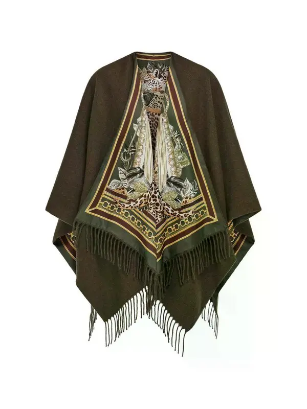 FERRAGAMO Graphic-pattern Cape - Brown