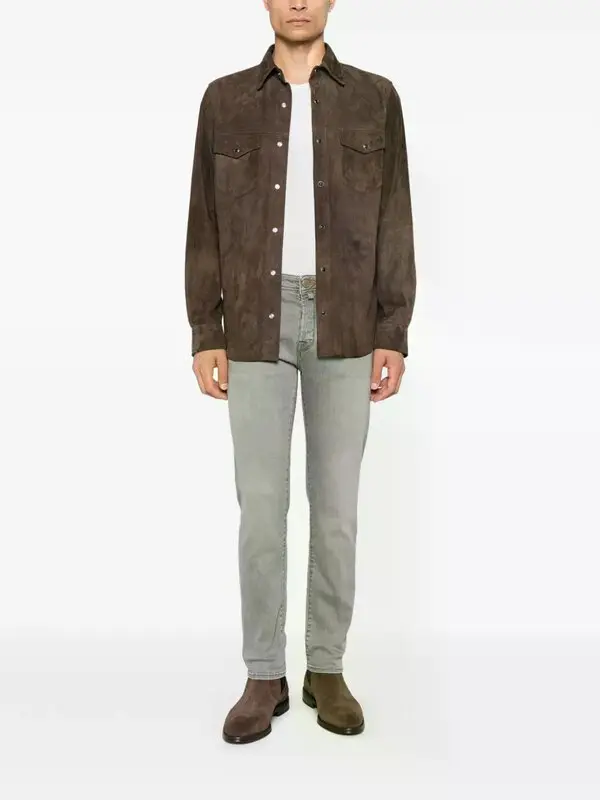 Jacob Cohen Logo-patch Cropped Slim-fit Jeans