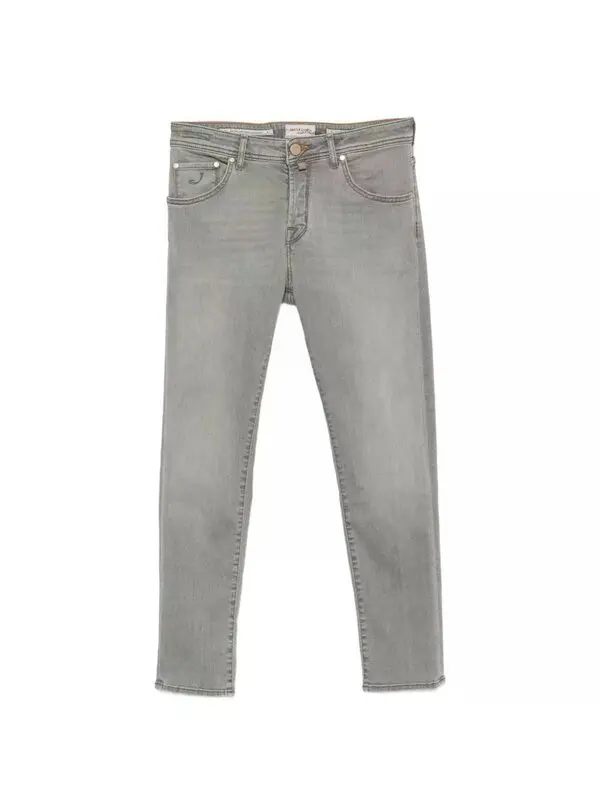 JACOB COHЁN Logo Patch Cropped Slim-fit Jeans