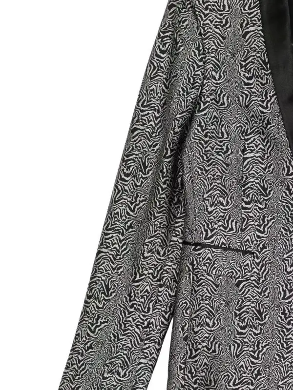 Roberto Cavalli Patterned Shawl-lapel Blazer - Black