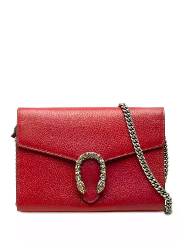 Gucci Calfskin Dionysus Wallet On Chain Crossbody Bag - Red