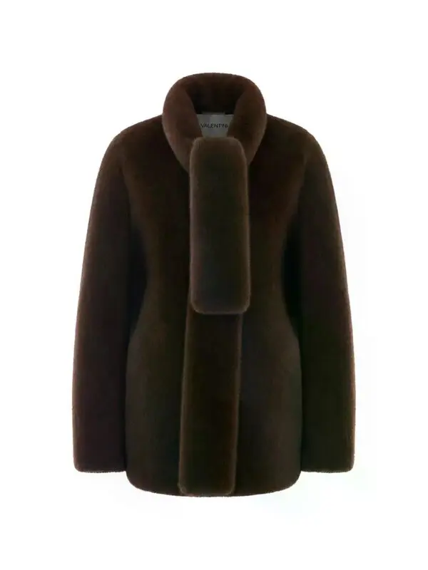 VALENTINI 1972 Faux-fur Funnel-neck Jacket - Brown