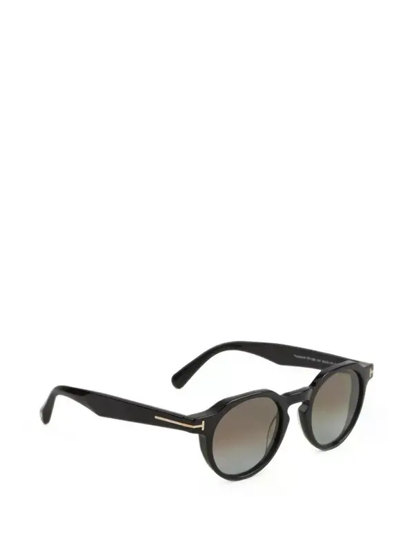 TOM FORD T-logo Round-frame Sunglasses