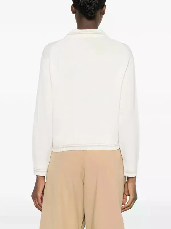 Maison Kitsuné Logo-embroidered Striped-trim Sweater