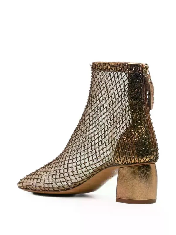 FORTE_FORTE Crystal-embellished Mesh Ankle Boots