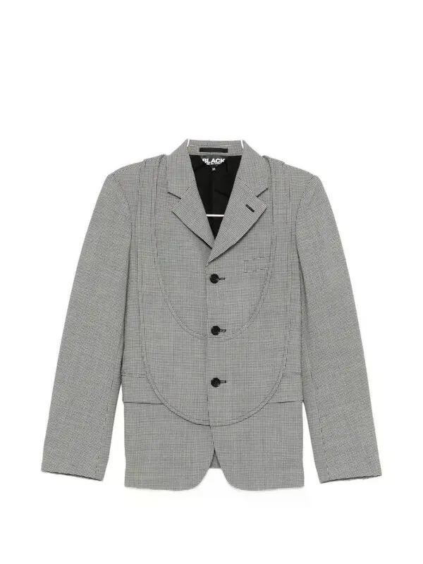 Comme Des Garçons Houndstooth-pattern Panelled Jacket - Black