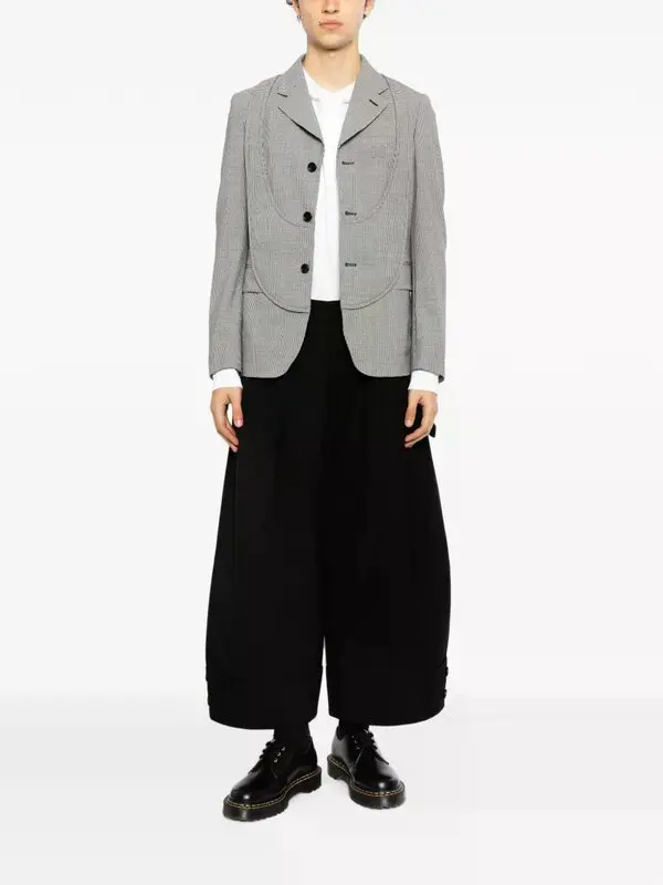 Comme Des Garçons Houndstooth-pattern Panelled Jacket