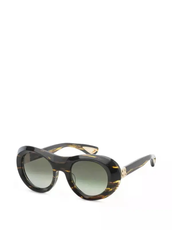 BUGATTI Round Frame Sunglasses With Tortoiseshell Effect - Brown
