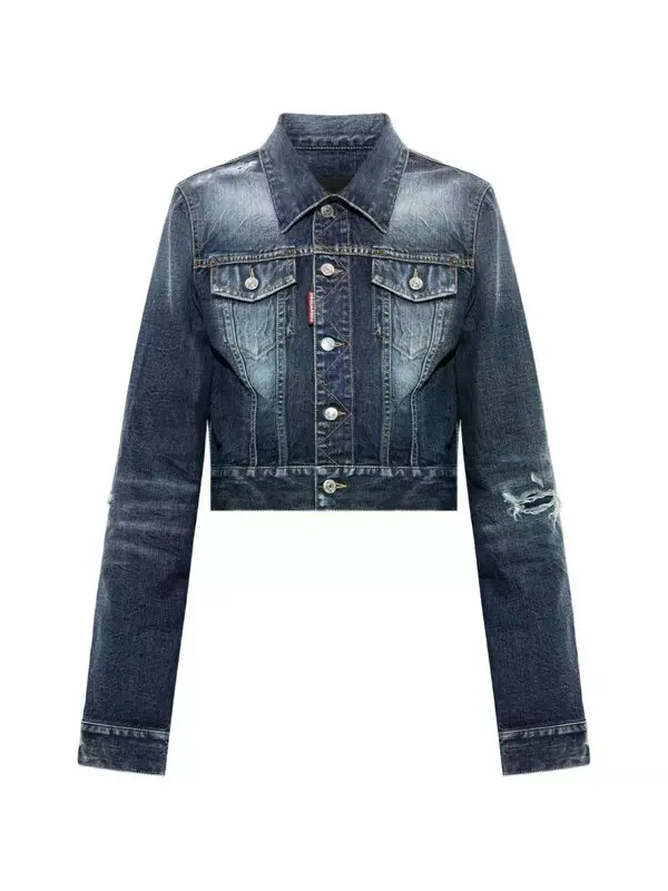 Dsquared2 Distressed Denim Jacket - Blue