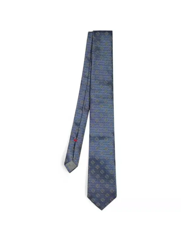 Brunello Cucinelli Micro-pattern Silk Tie - Blue