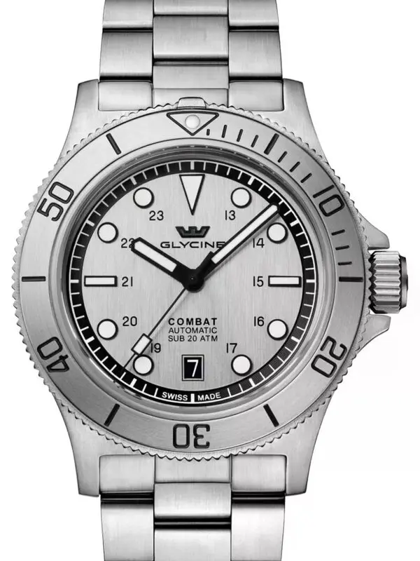 GLYCINE Combat Sub Sport 42mm Watch - Silver