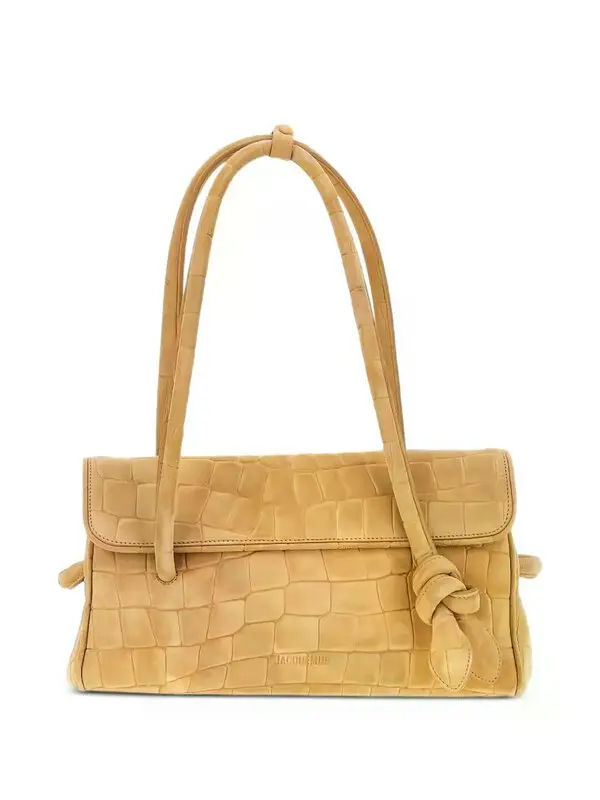 Jacquemus Croc-effect Leather Tote Bag - Neutrals