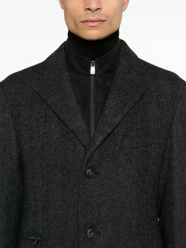 Corneliani Herringbone Single-breasted Coat