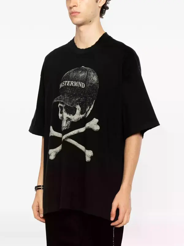 MASTERMIND WORLD Distressed-effect Logo-print T-shirt