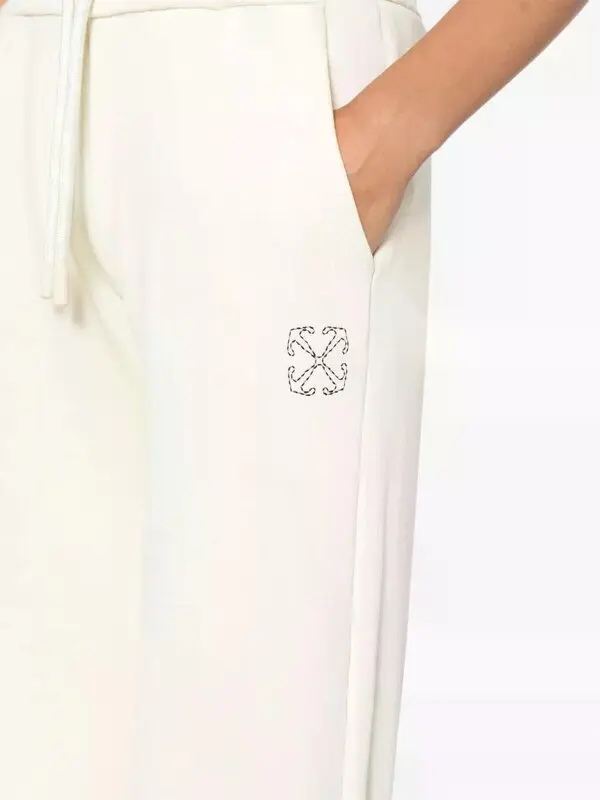 Off-White Cotton Track Pants With Signature Arrows Motif