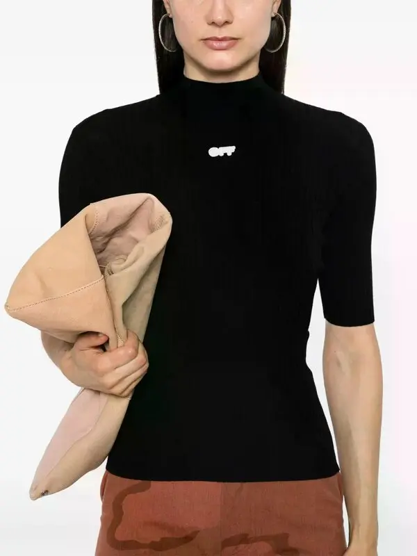 Off-White Appliqué-logo Ribbed-knit Top
