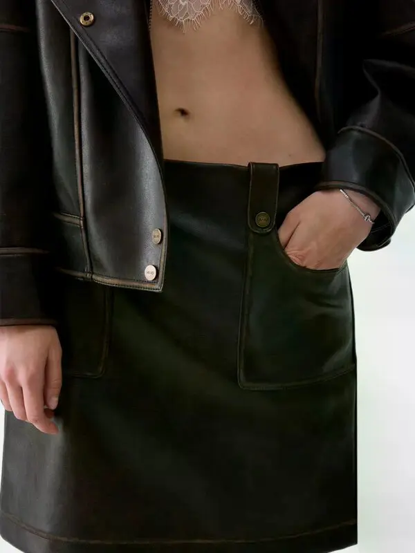 Liu Jo Button-pocket Coated Skirt