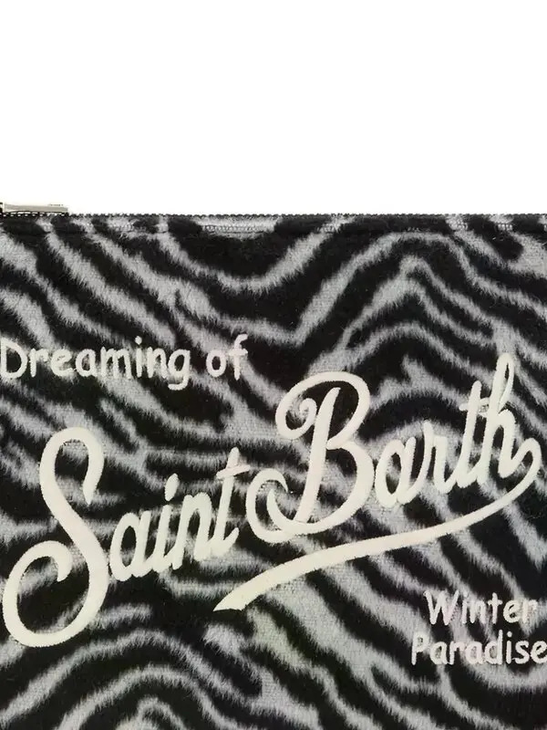 MC2 SAINT BARTH Zebra-print Embroidered Shoulder Bag