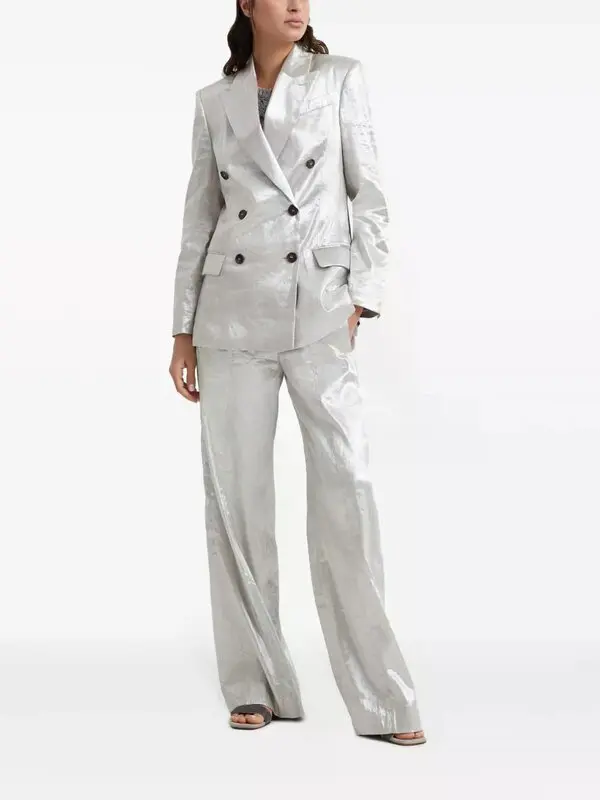 Brunello Cucinelli Metallic Linen-blend Suit