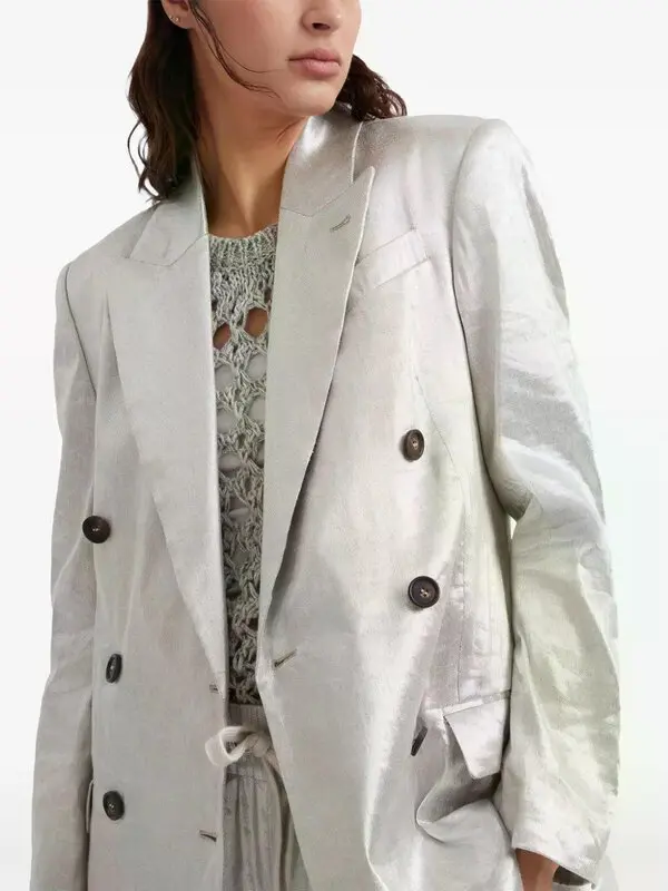 Brunello Cucinelli Metallic Linen-blend Suit
