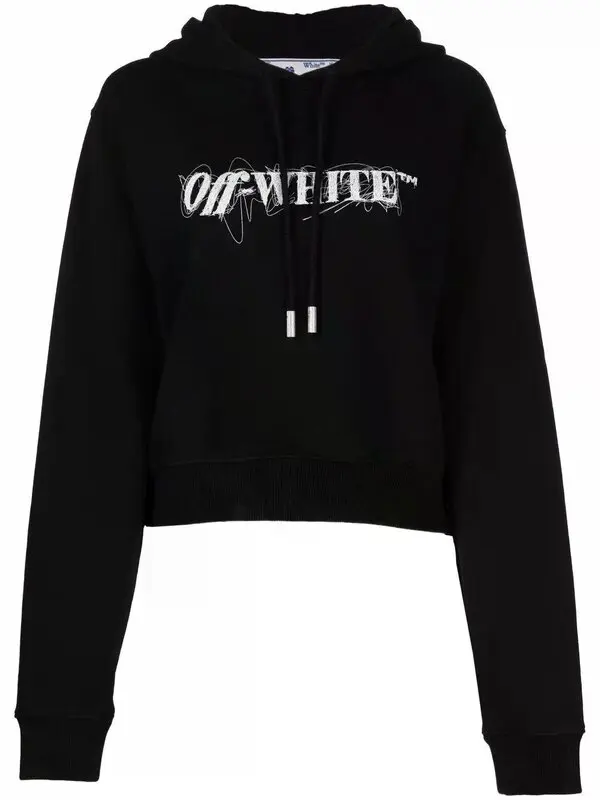 Off-White Logo-print Cotton Hoodie - Black