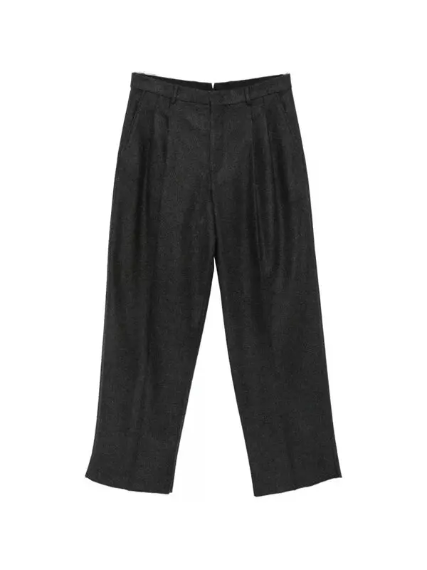 Emporio Armani Pleated Wide-leg Trousers - Grey
