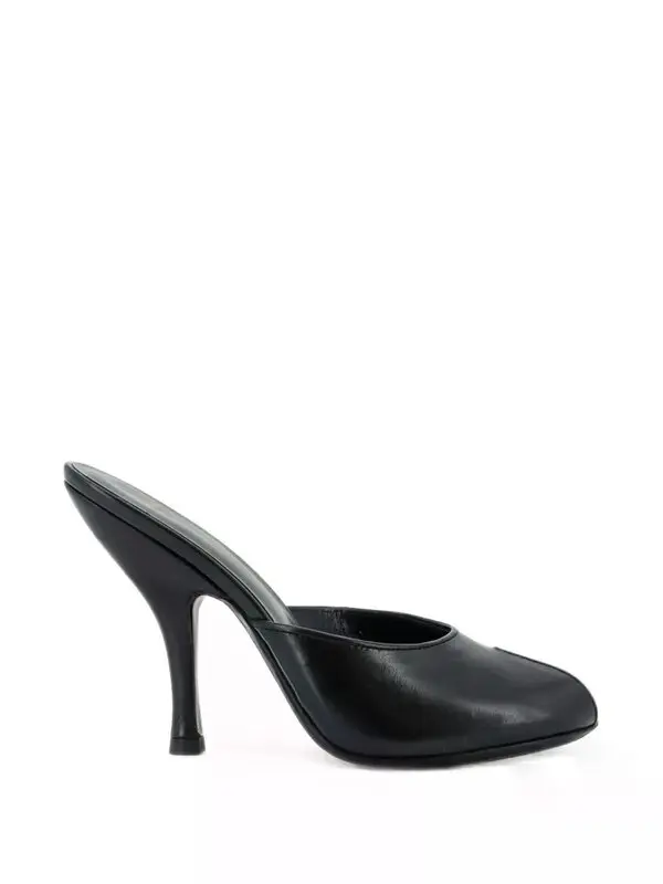 JUDE Date Mule Leather Peep-toe Sandals