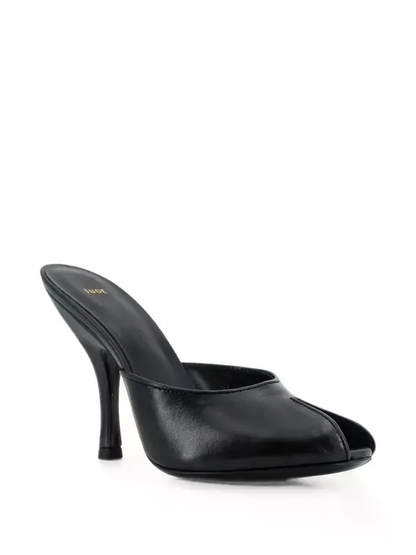 JUDE Date Mule Leather Peep-toe Sandals