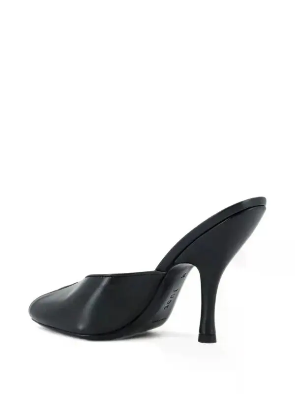 JUDE Date Mule Leather Peep-toe Sandals