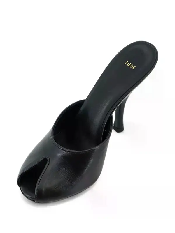 JUDE Date Mule Leather Peep-toe Sandals