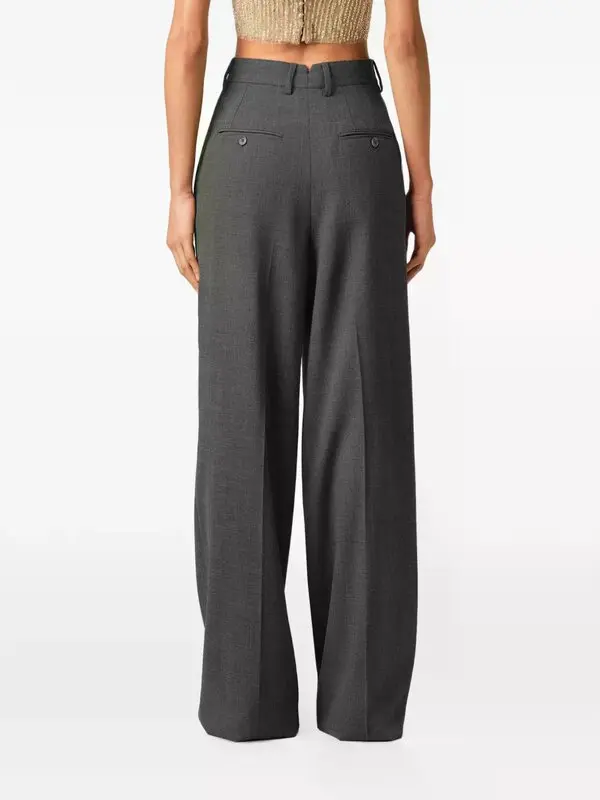 AMI Paris High-waisted Wide-leg Wool Trousers