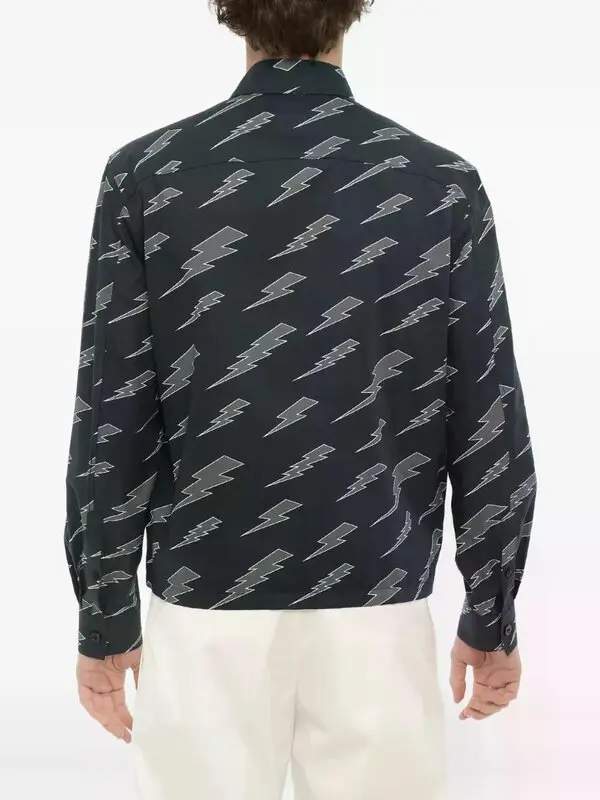 Neil Barrett Lightning-bolt-print Zip-up Jacket