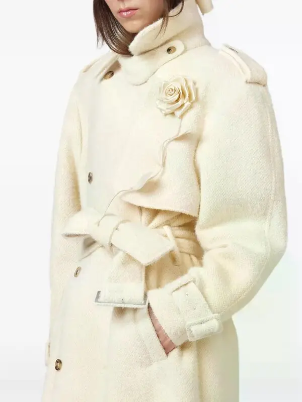 Giuseppe Di Morabito Rose Detail Double-breasted Coat