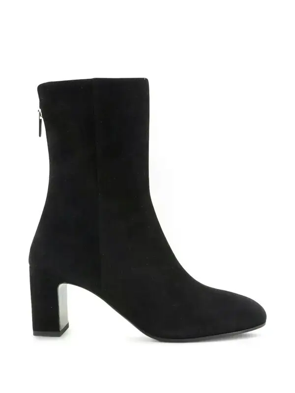 JIMMY CHOO Suede Block Heel Boots - Black
