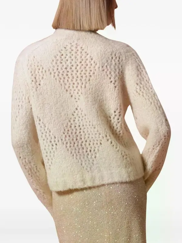 BALLANTYNE Diamond-intarsia-knit High-neck Sweater