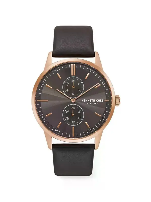 KENNETH COLE Classic 44mm Watch - Brown