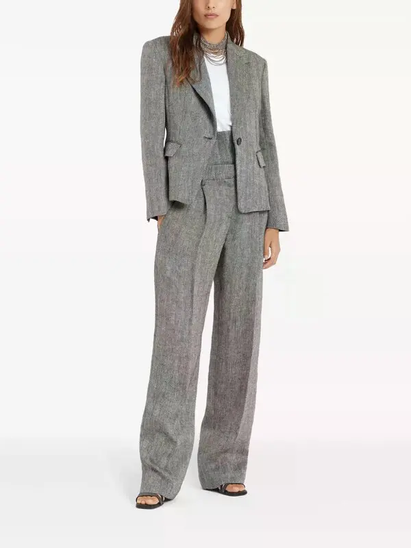 Brunello Cucinelli Single-breasted Linen-flax Blazer