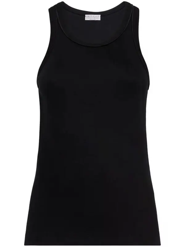 Brunello Cucinelli U-neck Fine-ribbed Tank Top