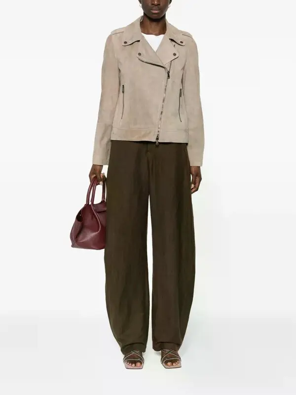 Brunello Cucinelli Suede Biker Jacket