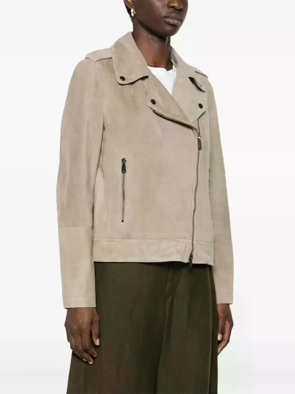 Brunello Cucinelli Suede Biker Jacket