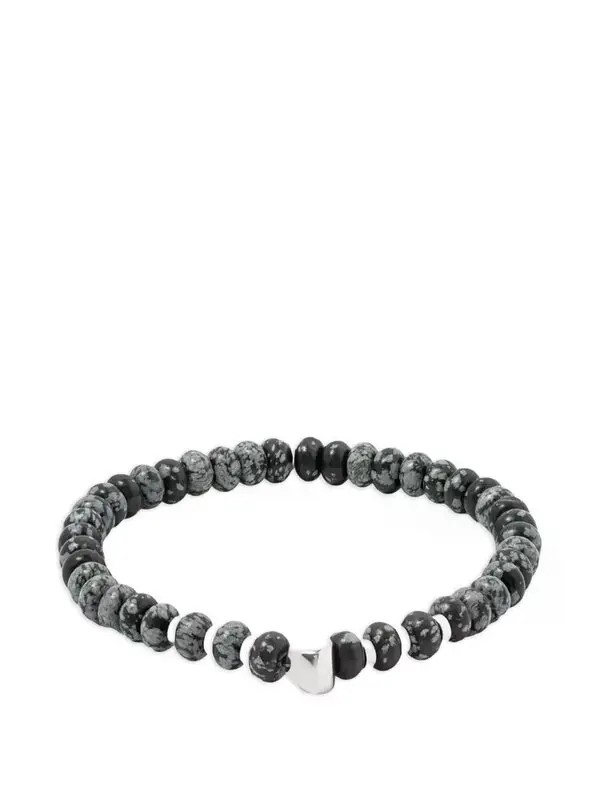 Tateossian Nepal Nugget Beaded Logo-pendant Bracelet - Black