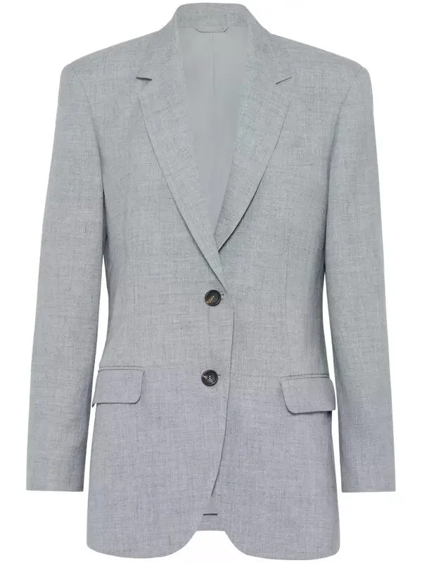 Brunello Cucinelli Single-breasted Wool Blazer With Monili Embellishment