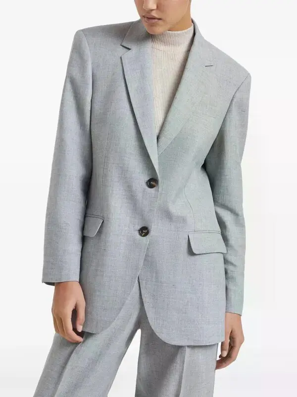 Brunello Cucinelli Single-breasted Wool Blazer With Monili Embellishment