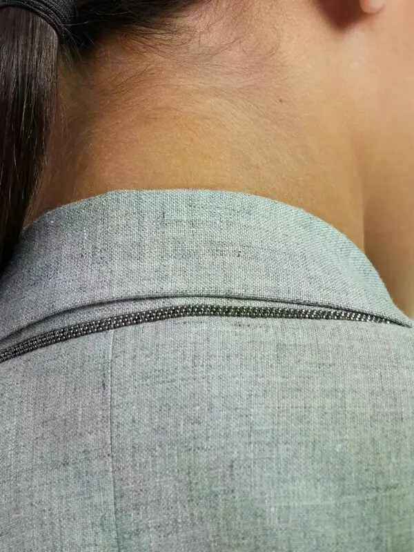 Brunello Cucinelli Single-breasted Wool Blazer With Monili Embellishment