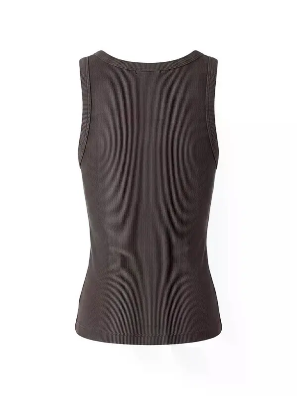 Jacquemus Grosgrain Patch Ribbed Tank Top