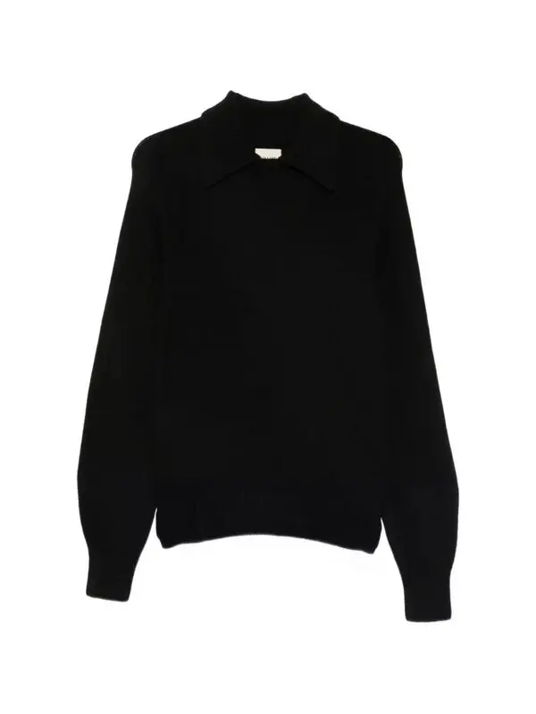 Khaite Overlapping-collar Saddle-shoulder Sweater - Black