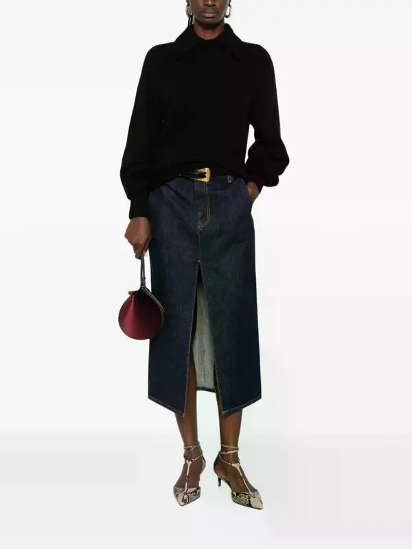 Khaite Overlapping-collar Saddle-shoulder Sweater