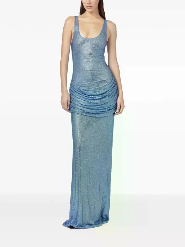 Giuseppe Di Morabito Crystal Embellished Draped Maxi Dress - Blue
