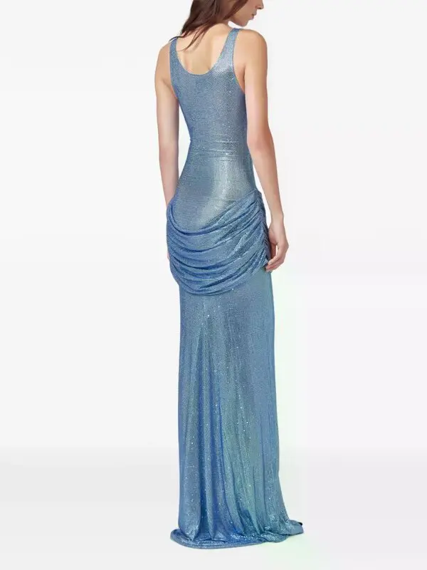 Giuseppe Di Morabito Crystal Embellished Draped Maxi Dress - Blue